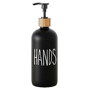 Soap Dispenser,Dish Soap Dispenser for Kitchen Sink.Glass Hand Soap Dispenser, Modern Farmhouse Decor Dish Soap Dispenser for Bathroom,Kitchen Sink Decor