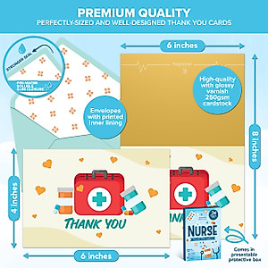 Decorably Thank You Cards with Envelopes & Stickers - 24 Pack Nurse Thank You Card, Blank Inside Medical Thank You Cards for Nurses Week Cards, 6x4in Nurse Thank You Cards for Medical Staff
