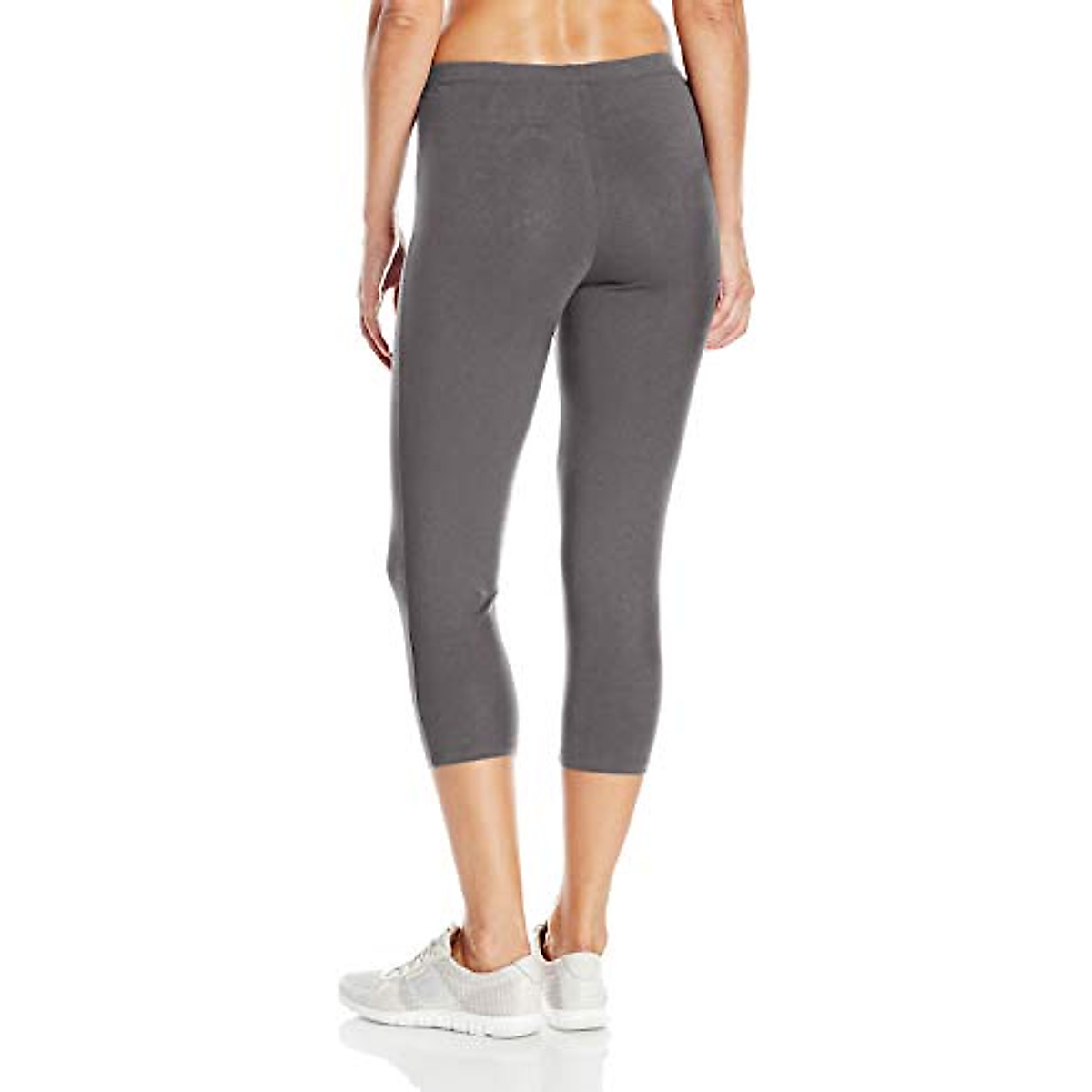 Hanes Women's Stretch Jersey Capri, Charcoal Heather, Small