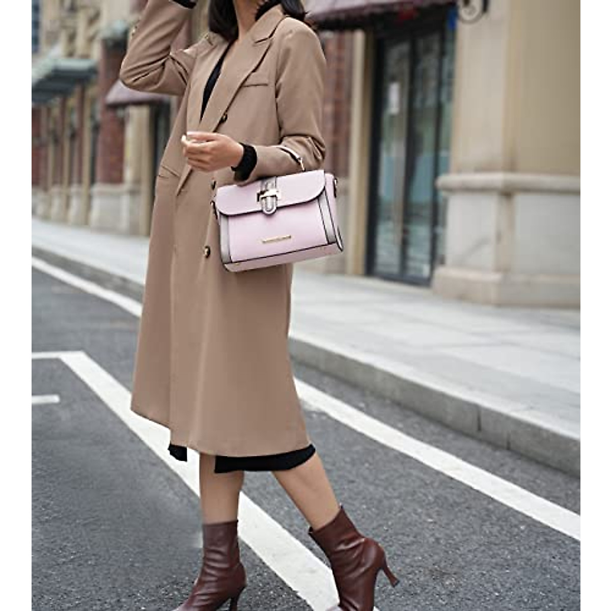 MKF Collection Satchel Bag for Women, Vegan leather Shoulder bag top handle Crossbody handbag Purse