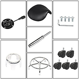 Teeker Rolling Saddle Stool PU Leather Swivel Adjustable Rolling Stool for Medical Massage Salon Kitchen Spa Drafting,Adjustable Stool with Wheels w/Adjustable Height:(20-25.6)",Weight Capacity:260lb