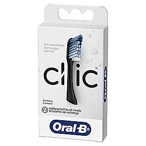 Oral-B Clic Toothbrush Replacement Brush Heads, Black, 2 Count