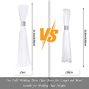 26 Sets Large Extended Wedding White Pew Bows Tulle Wedding Aisle Decor,Wedding Chair Aisle Decorations,Church Pew Decorations Aisle Flowers Runner for Weddings Ceremony Outside Decorations(Silver)