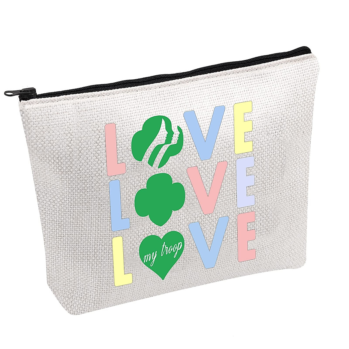 FOTAP Scout Crew Gift Love My Troop Makeup Bag Girl Scout Survival Kit Scout Inspirational Makeup Bag Scout Leader Gift (SCOUT love)