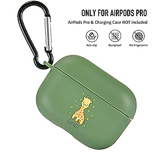 Idocolors Cover Case for Airpods pro, Cute Airpods pro 3 Protective Cover,Soft Silicone Green Case with Keychain Compatible Airpod pro Charging Case 3rd Gen 2019,Cartoon Giraffe