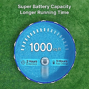 Upgraded - POOLPURE Robotic Pool Vacuum, Cordless Pool Cleaner Lasts 2 Hours, Self-Parking, Dual-Motor, IPX8 Waterproof, Automatic Cleaner Ideal for Above/In-Ground Flat Pools up to 40 Feet