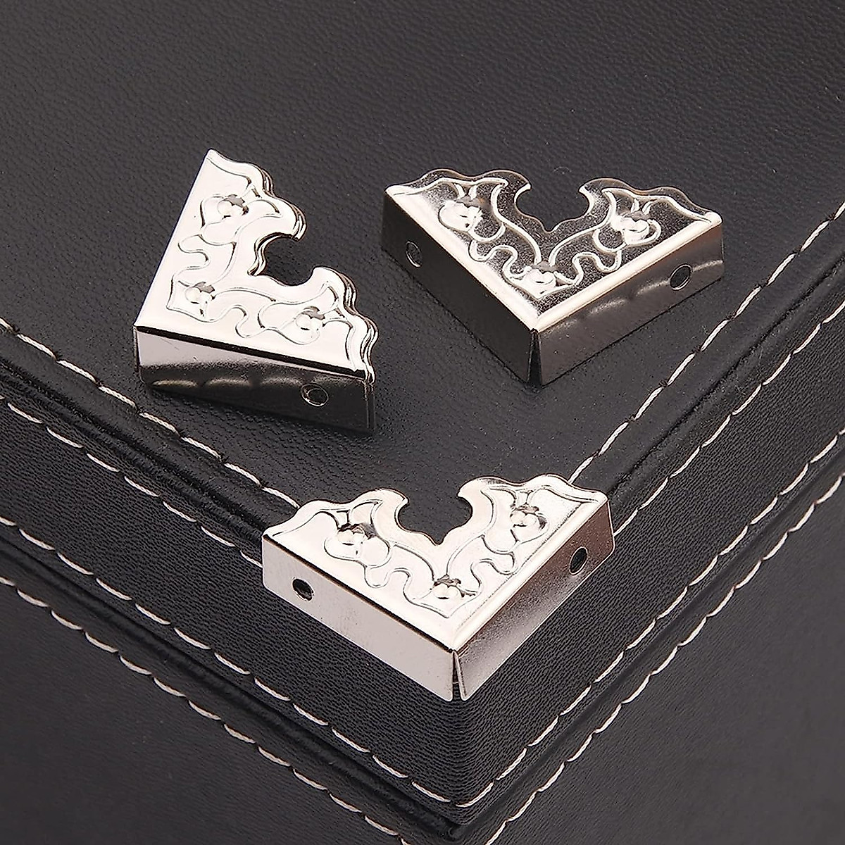 Table Corner Protection,Furniture Corner Guard,24 Pcs Desk Edge Safety Bumpers Iron Edge Cover Antique Furniture Corner Edge Guards,Jewelry Boxe