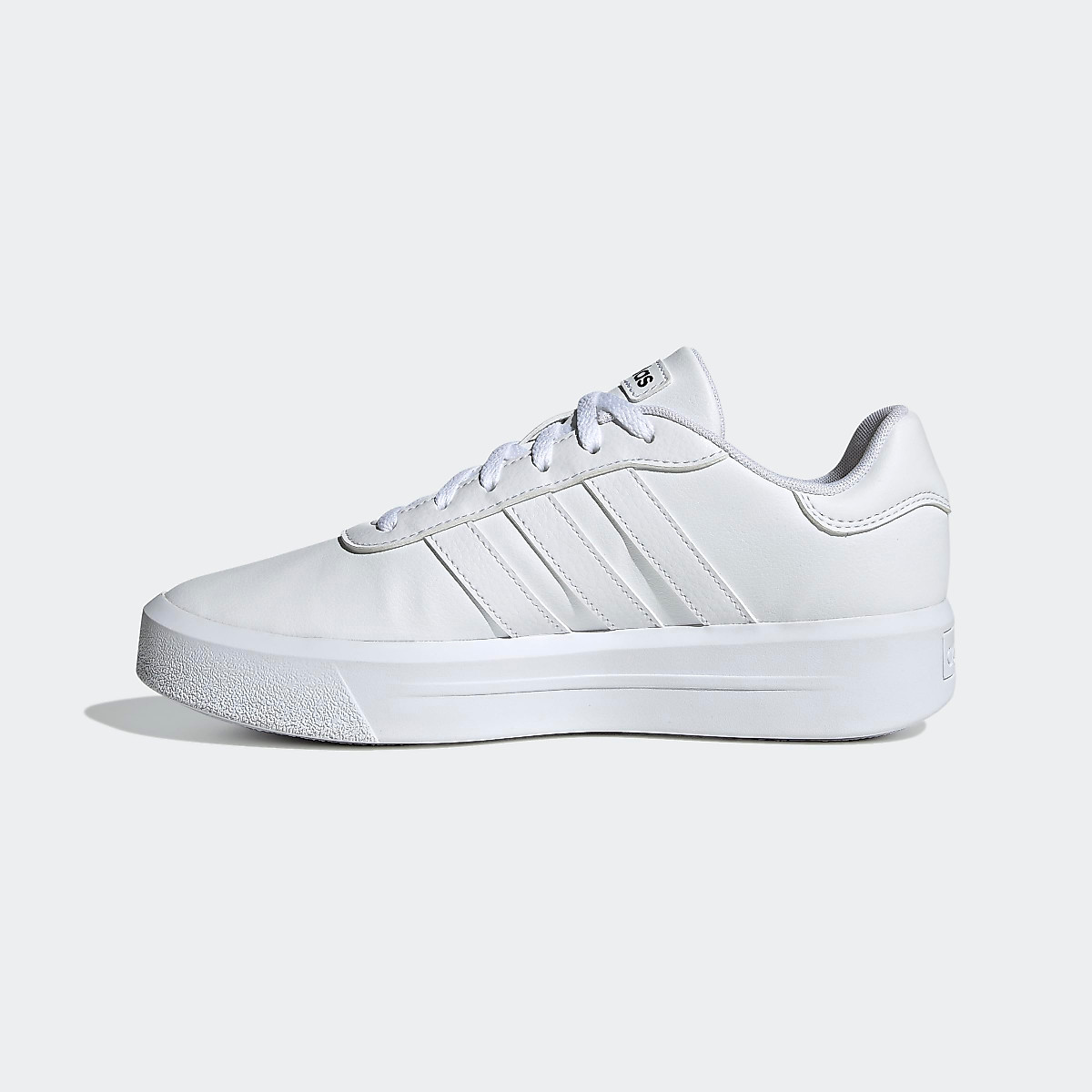 adidas Women's Court Platform Skate Shoe, White/White/Black, 8.5