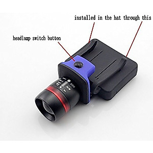 WindFire®Zoomable Super Bright Q5 LED 600Lm Headlamp Headlight Hat-Clipped Head Cap Hat Clip-On Light Lamp Hands-Free Flashlight 3 X AAA for Hunting Fishing Camping Hiking (Battery not Included)