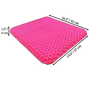 Pain Relief Pressure Gel Seat Cushion for Back, Tailbone, Sciatica, Coccyx Pain – Long Sitting in Office & Gaming Chairs, Wheelchair, Driving Cars and Truck (Pink)