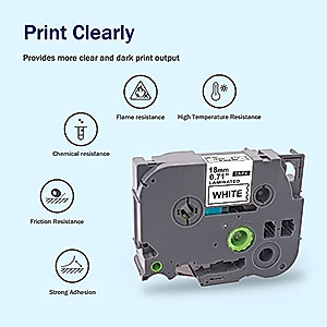 ISTAR Compatible Label Tape Replacement for Brother P-Touch TZe-241 TZe241 TZ-241 to use with Label Maker PTD400 PT-D450 PTD600 PTD400AD, 0.71 Inch (18mm) x 26.2 Feet (8m), Black on White, 4-Pack