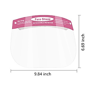 HUHETA Kids Face Shield 2 Pack, Protective Safety Mask for Children, Transparent Anti-Fog Full Face Shield, Face and Eye Protection, Vacuum Packaged (Pink)