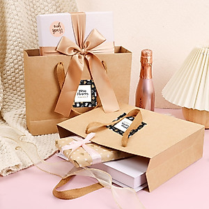 Moretoes 15pcs Gift Bags, Medium Gift Bags with Handles, 10.6"x 3.1"x 8.3" Heavy Duty Wrap Bags for Shopping, Small Business, Bridal Party, Wedding and Holiday