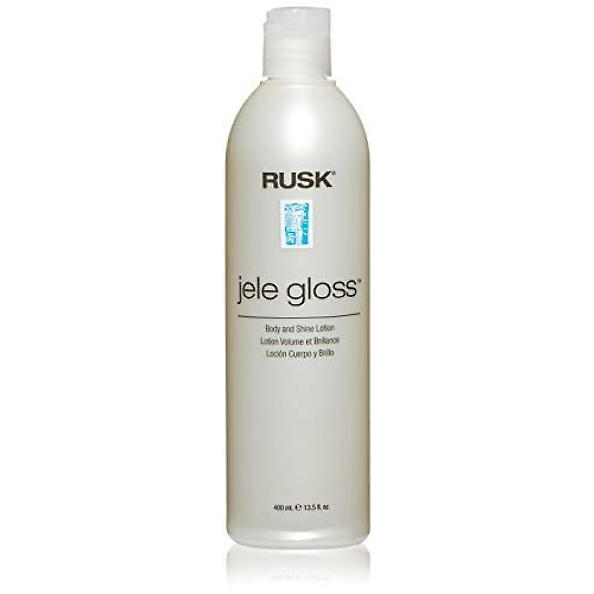 RUSK Designer Collection Jele Gloss Body and Shine Lotion, 13.5 Oz, Light-Hold Styling Lotion that Refines, Shines, and Gives Body to Hair, Adds Hold, Control, and Sheen