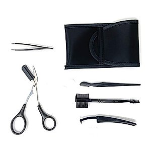 All-in-One Eyebrow Shaping and Grooming Kit - Includes Eyebrow Razor, Comb-Brush, Trimmer, Tweezers, Scissors-Comb, and Carry Case. Multipurpose Professional Eyebrow Shaper Eyebrow Kit For Women Men