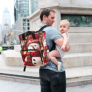 xigua Christmas Snowman Diaper Bag Backpack Multi Function Baby Changing Bags Waterproof Large Capacity Travel Back Pack for Mom Dad