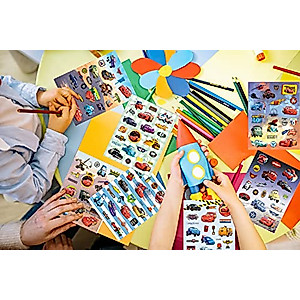 160+ Cute CAR Stickers, 8 Sheets of 8 Car style Super Colorful & Cool Stickers for Kids, Students, Teachers, Adults,.Great Gift for Toddles,Girls,Teens’s Birthday,Christmas Halloween or any Holiday.Decoration for watter bottle, laptop, helmet...(Cute CAR)