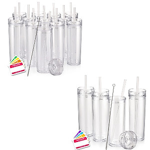 STRATA CUPS BUNDLE! 16 oz Clear Acrylic Tumblers (12 pack) + 16 oz Clear Acrylic Tumblers (4 pack)