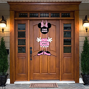 HIPEEWO Minnie 1st Birthday Party Supplies - Minnie Theme Mouse Birthday Decorations Include Banner, Balloons Arch, Backdrop, Tablecloth, Headband, Welcome Door Sign, Minnie First Birthday Party Decor