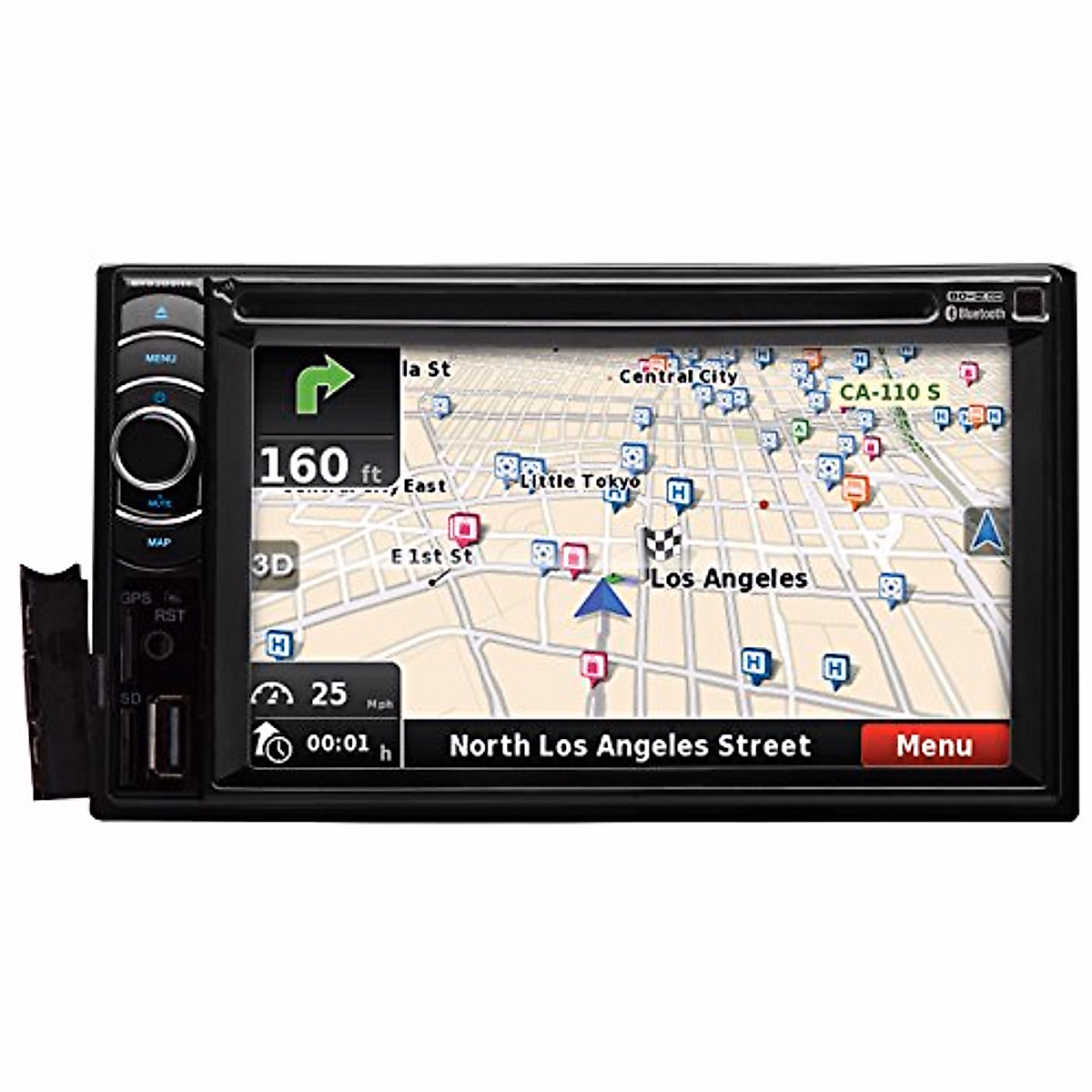 BOSS Audio Systems BV9386NV Car GPS Navigation - Double Din, Bluetooth Audio and Hands-Free Calling, 6.2 Inch Touchscreen LCD, MP3, CD, DVD Player, USB, SD, AUX-A/V Inputs, AM/FM Radio Receiver