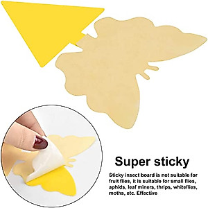 54 Pieces Sticky Fruit Fly Trap,Dual-Side Fruit Fly and Fungus Gnat Sticky Catcher Trap for Indoor Outdoor Fruit Fly,Fungus Gnats,Mosquito,Flying Insect Bug Pest,White Flies YUEQINGLONG