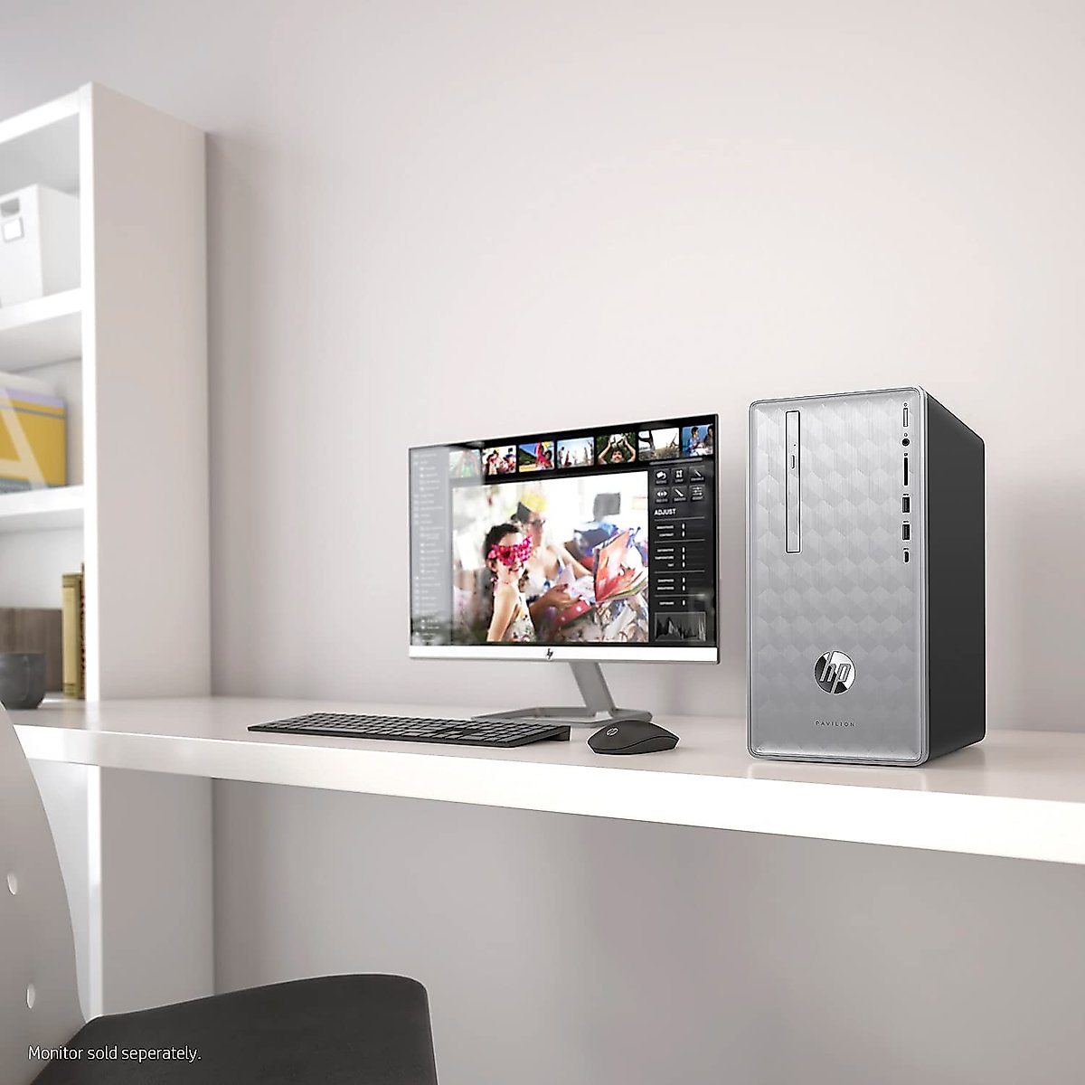 HP Pavilion (590-p0050) Desktop Computer with Intel Core i5+8400 Processor, 8GB RAM and 16 GB Intel Optane Memory, 1TB Hard Drive, Windows 10 (Silver)