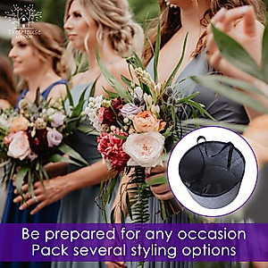 TreeHouse London XL Breathable Felt Wig Storage Travel Case & Yarn Storage Bag, Collapsible Container & Lid, 11" High, Wig Holder Case for Men & Women, Cosmetic Closet Organizer Bag