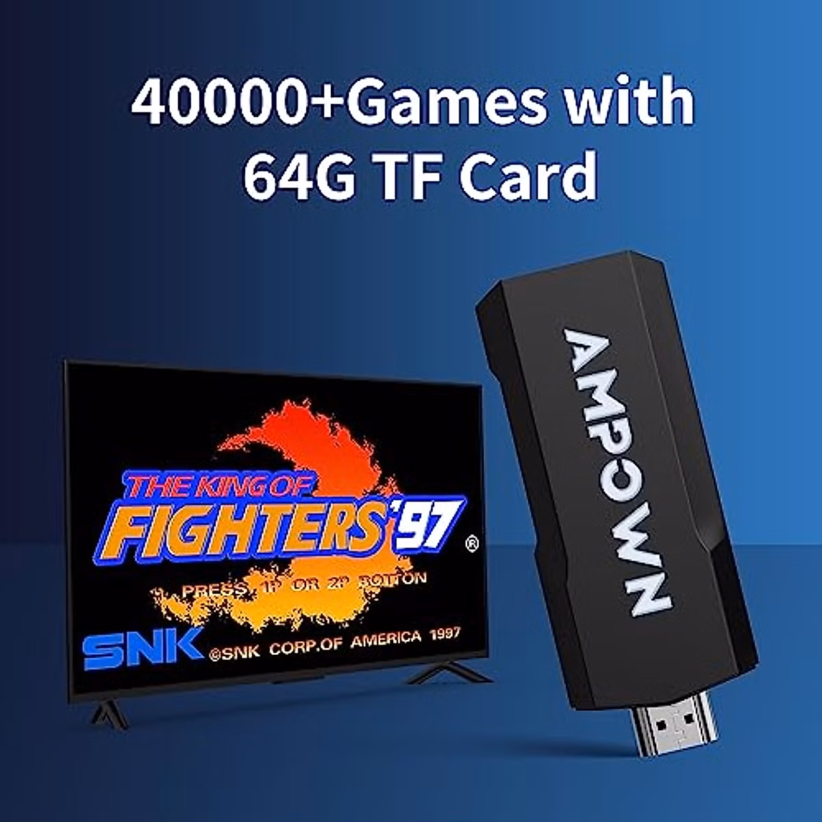 GD20 Game Stick 64G Built in 30,000+ Games, Dual 2.4G Wireless Controllers, Video Game Consoles for 4K 60fps HDMI Output with 20+ Emulators