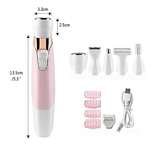 Electric Razors for Women, Lady Shaver Facial Hair Remover for Women face Eyebrow Nose Legs Pubic Hair Bikini Trimmer, Flawless Painless Hair Removal Razor USB Rechargeable and Waterproof