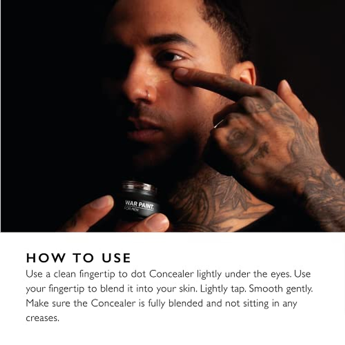 War Paint For Men Cream Concealer - Infused With Tea Tree Oil for Healthy Looking Skin - Vegan Friendly & Cruelty-Free - Blendable - Natural Looking Makeup For Men - Fair Shade - 5g