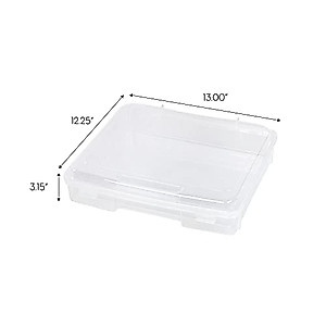 IRIS USA 8.5" x 11" Thick Plastic Portable Project Storage Case with Snap-Tight Closure Latch, 6-Pack, Caddy Container Box to Organize Paper Magazine Document Craft Hobby Quilting Art Supplies, Clear