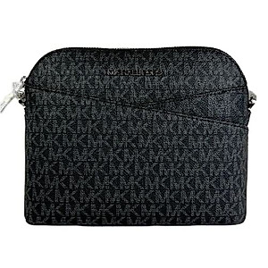 Michael Kors Jet Set Medium Crossbody Leather Handbag (BLK)