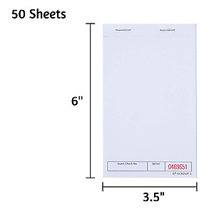 DGBDPACK Guest Checks Pads EP-GCKDUP-1 (10 Pads), total 500 Blank Waiter Pad, Server Order Pads