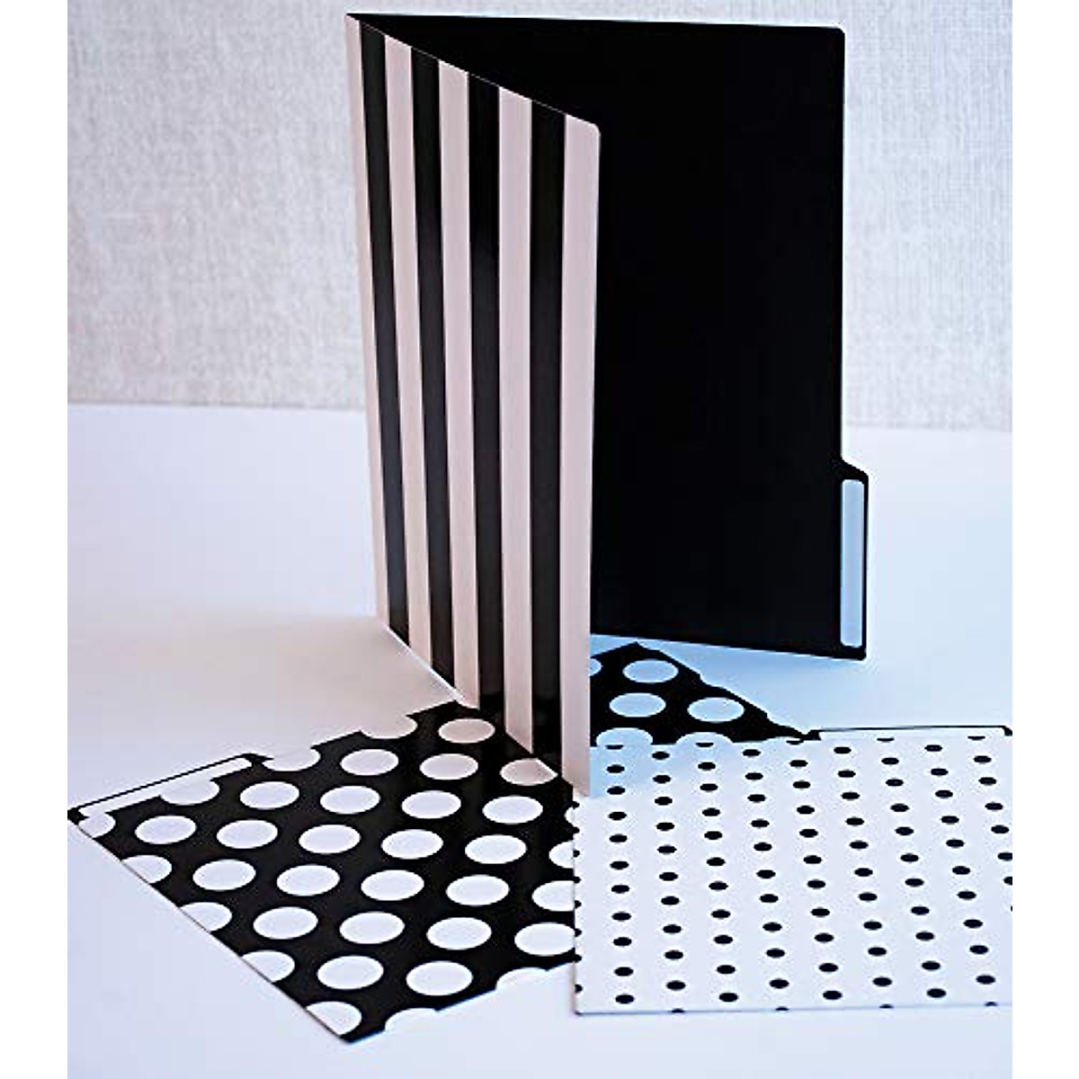 Schoolgirl Style Simply Stylish 6-Pack Decorative Teacher File Folders, 11.75" x 9.5" Black and White Letter Size File Folders With 1/3-Cut Tabs for Filing Cabinet, Office Supplies File Organizers