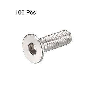 uxcell M3 x 10mm Metric Hex Socket Countersunk Flat Head Screw Bolts 100PCS