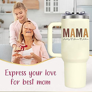 Personalized Custom Mama Tumbler 40oz With Kid's Name, Mother's Day Gift, Inspirational Mama Mug, Gifts For Moms, Mother's Day Tumbler, New Moms Gifts, Birthday,Christmas, Gift Ready