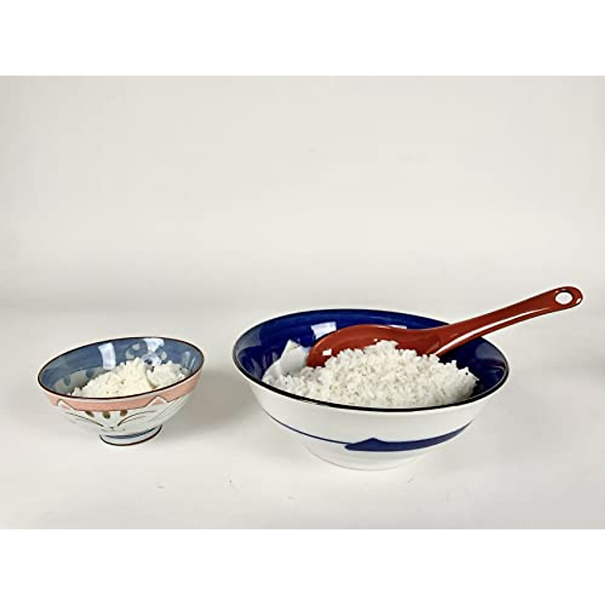 JapanBargain 2382, Serving Spoons Japanese Soup Serving Spoons Chinese Soup Serving Spoons Rice Serving Spoons Table Serving Spoons, Black and Red, Pack of 4