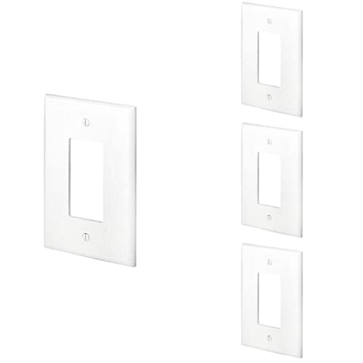 Leviton 88601 1-Gang Decora GFCI Device Decora, Wallplate, Oversized, Thermoset, Device Mount, White (Pack of 4)