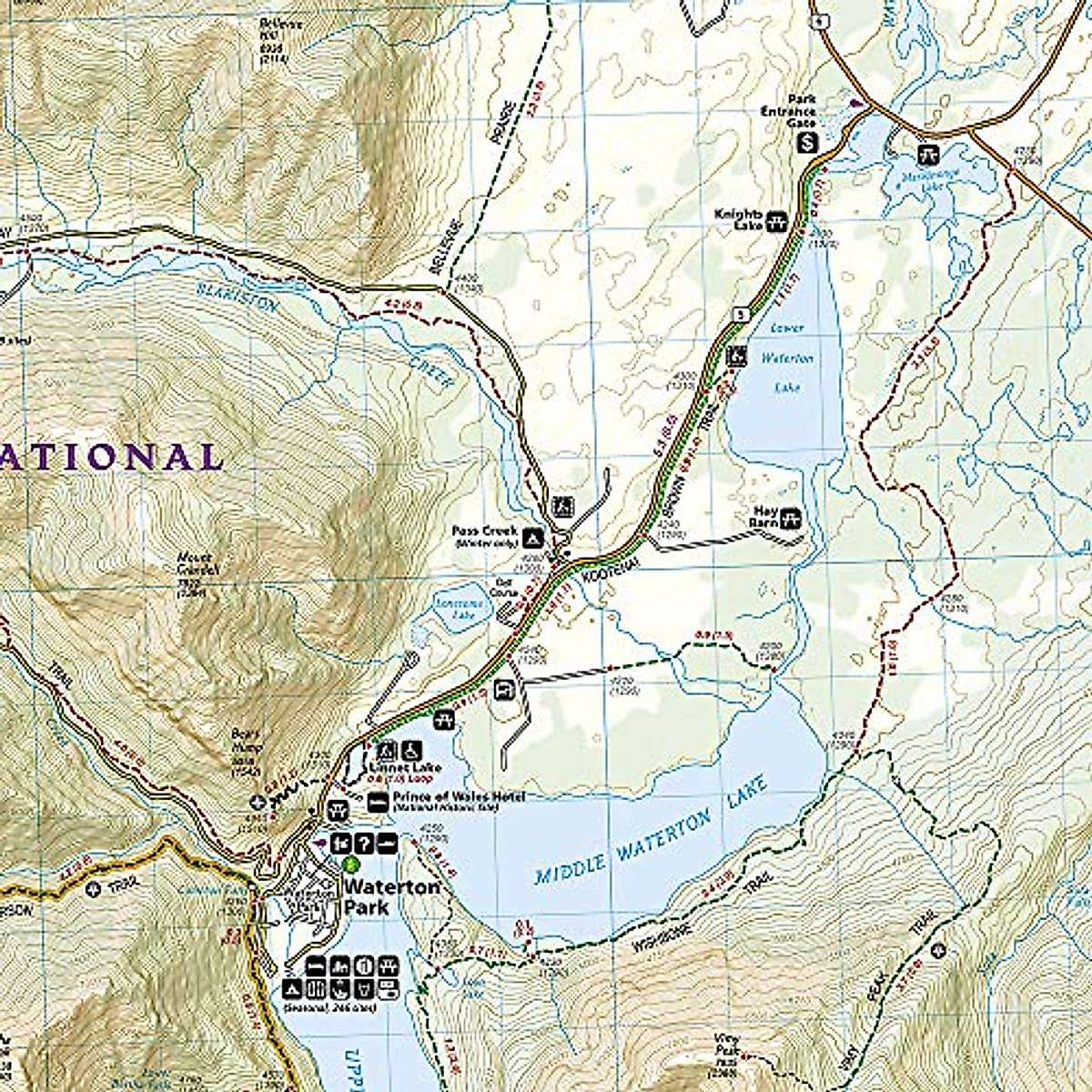 Many Glacier: Glacier and Waterton Lakes National Parks Map (National Geographic Trails Illustrated Map, 314)
