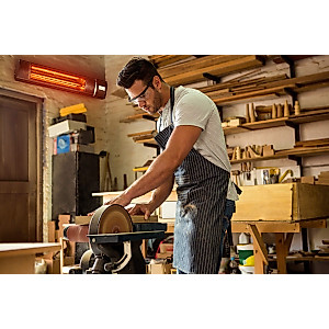 Wall-Mounted Patio Heater for Outdoor Use Electric Infrared Heaters 1500w with 3 Level ,Waterproof Space Patio Heaters, Remote Control, Black