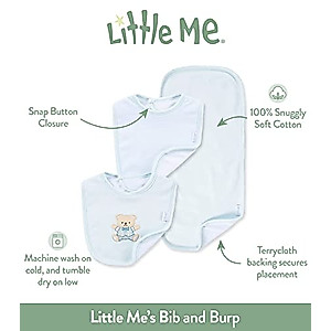 Little Me Baby Boys' 3-Piece Giraffe Bib and Burp Set