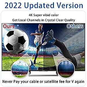 Digital HDTV Antenna - Powerful Magnetic Base - Coaxial Cable/AC Adapter - 60+ Mile Signal Reception Range - Indoor or Outdoor HDTV Antenna Support 4K 8K 1080P All TV's