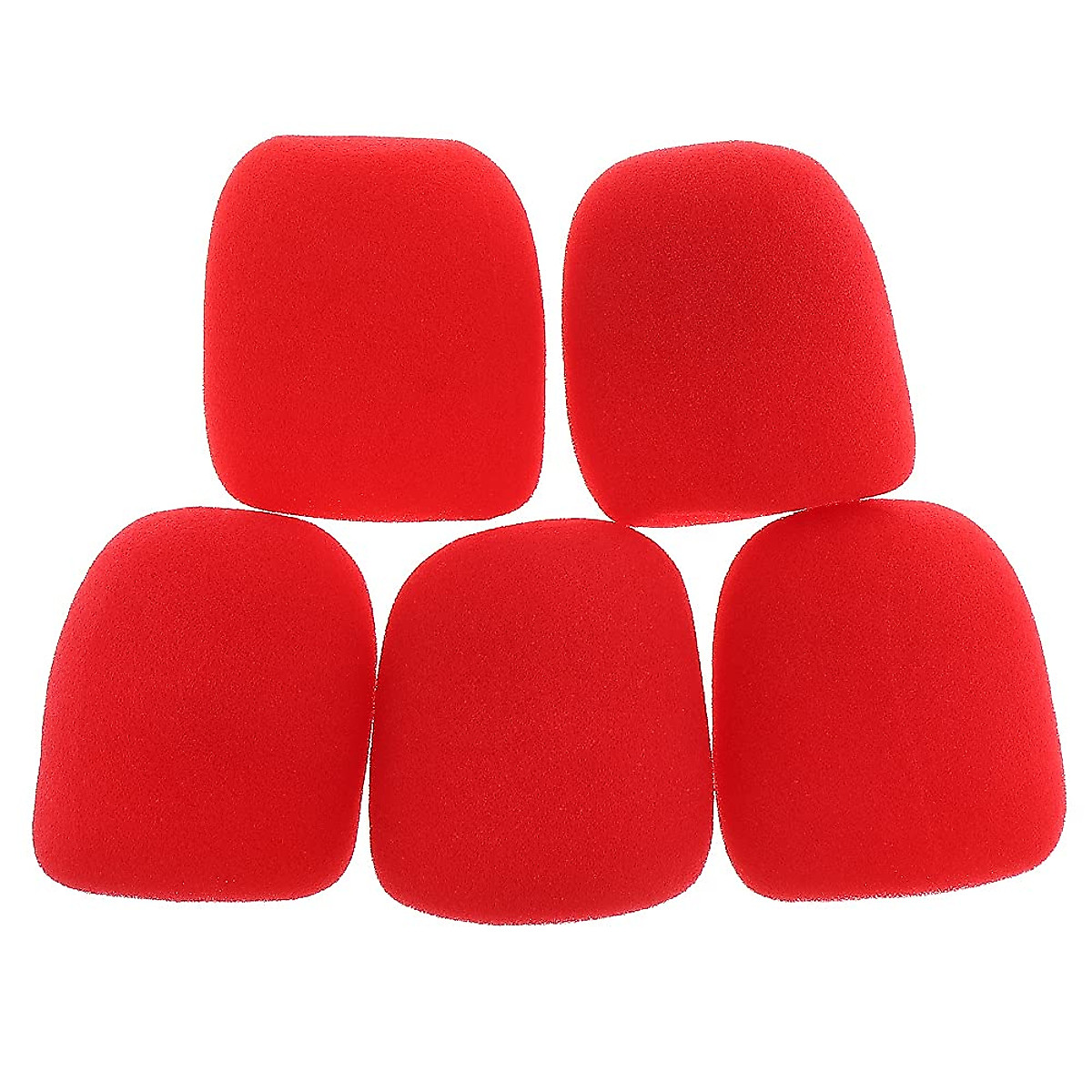 OriGlam 5pcs Foam Mic Cover Handheld Microphone Windscreen, Microphone Cover Foam Mic Covers, Microphone Cover Protection (Red)