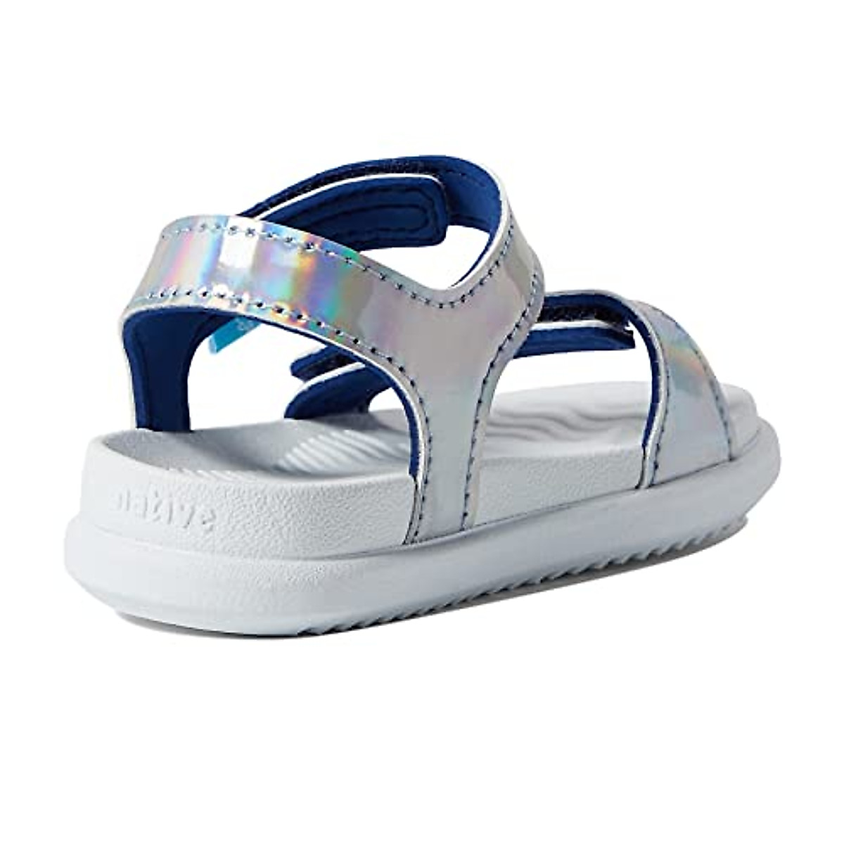 Native Shoes Kids Charley Hologram (Toddler) Flat Sandals for Kids - Metallic Synthetic Upper, Man Made Outsole, and Round Toe 7 Toddler M