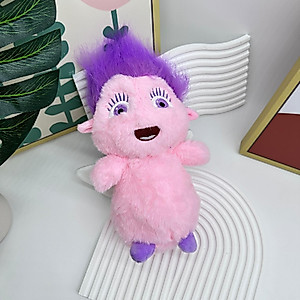 Furry Bibble Plushies, Purple Hair Kawaii Chubby Elf Plush Doll, Super Soft Hit Animated Movie Character Plush Toy, Creative Role Throw Pillow, Funny Cute Home Decor Collectibles Stuffed Toys-Pink