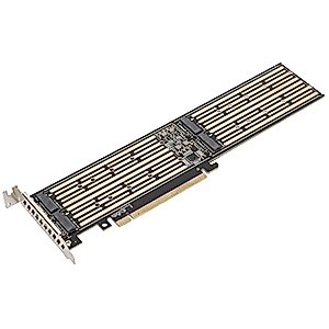 Adapter Card, Solid Structure NVME Expansion Card Stable Performance PCI‑E X16 4 for M.2 PCI‑E Device for SSD