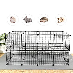 Pet Playpen Small Animals Cage Portable DIY Metal Wire Yard Fence for Rabbits,Guinea Pigs,Bunny,Puppy,Hamsters Crate Kennel 36 Panels