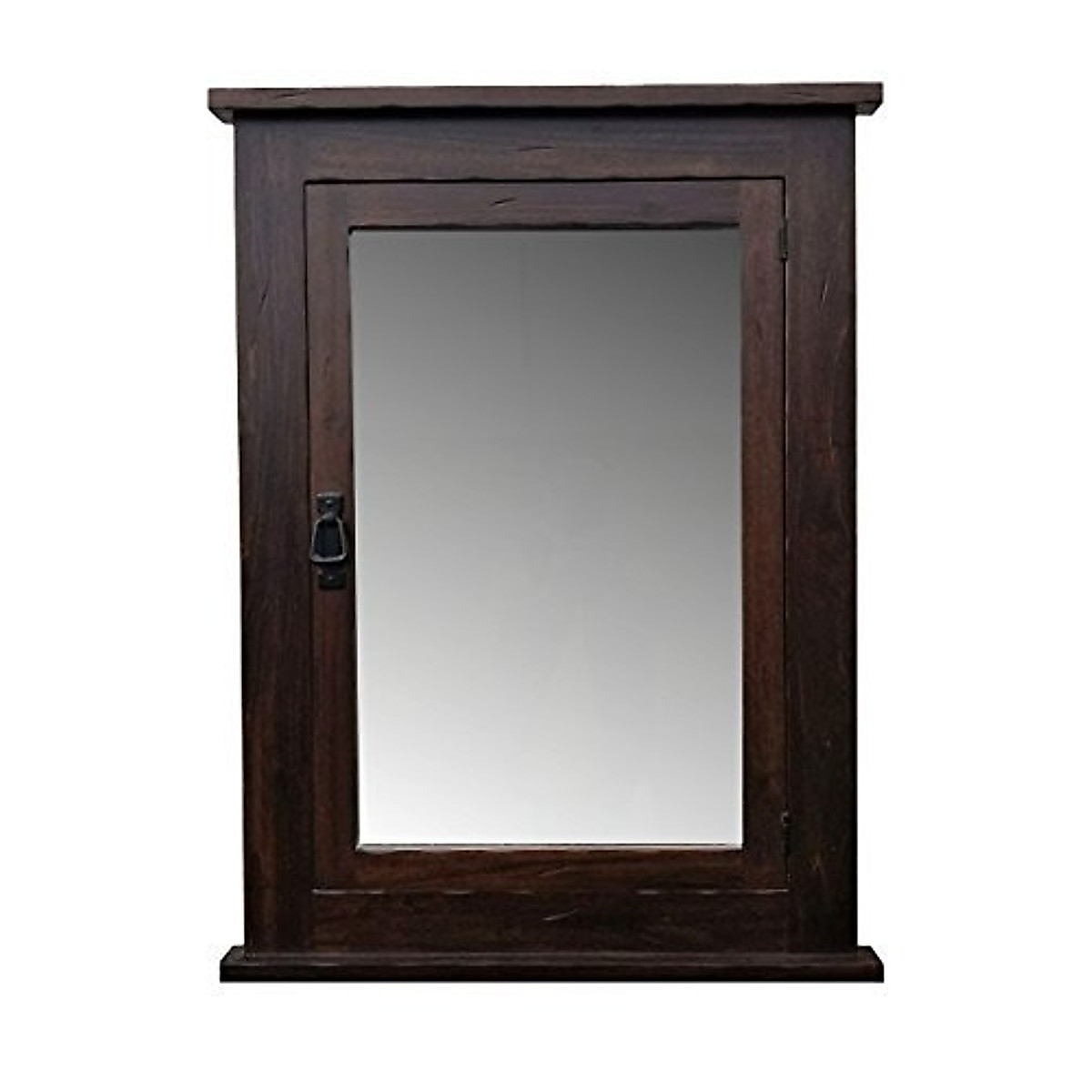 D&E Wood Craft Cabinets 24W x 33H Rustic Mission Recessed Medicine Cabinet/Dark Finish