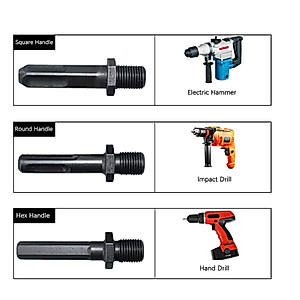 Removable Firewood Log Splitter Drill Bit, Wood Splitter Drill Bits,Heavy Duty Drill Screw Cone Driver for Hand Drill Stick-hex+Square+Round (32MM)