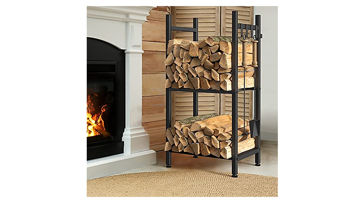 NANANARDOSO Firewood Rack Holder - Durable Wood & Kindling Storage